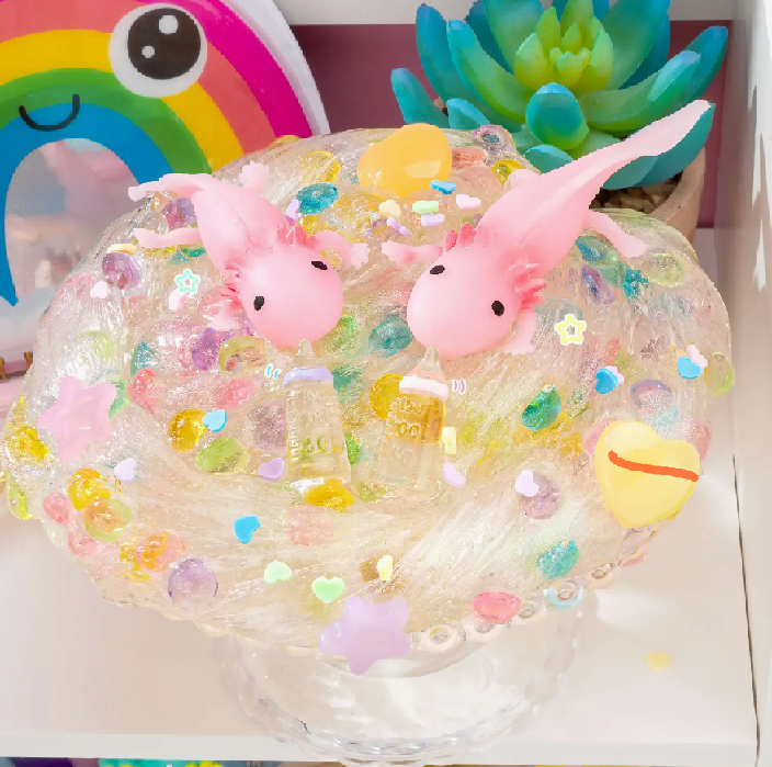 BABY AXOLOTL CLEAR SLIME – MiMi Kids