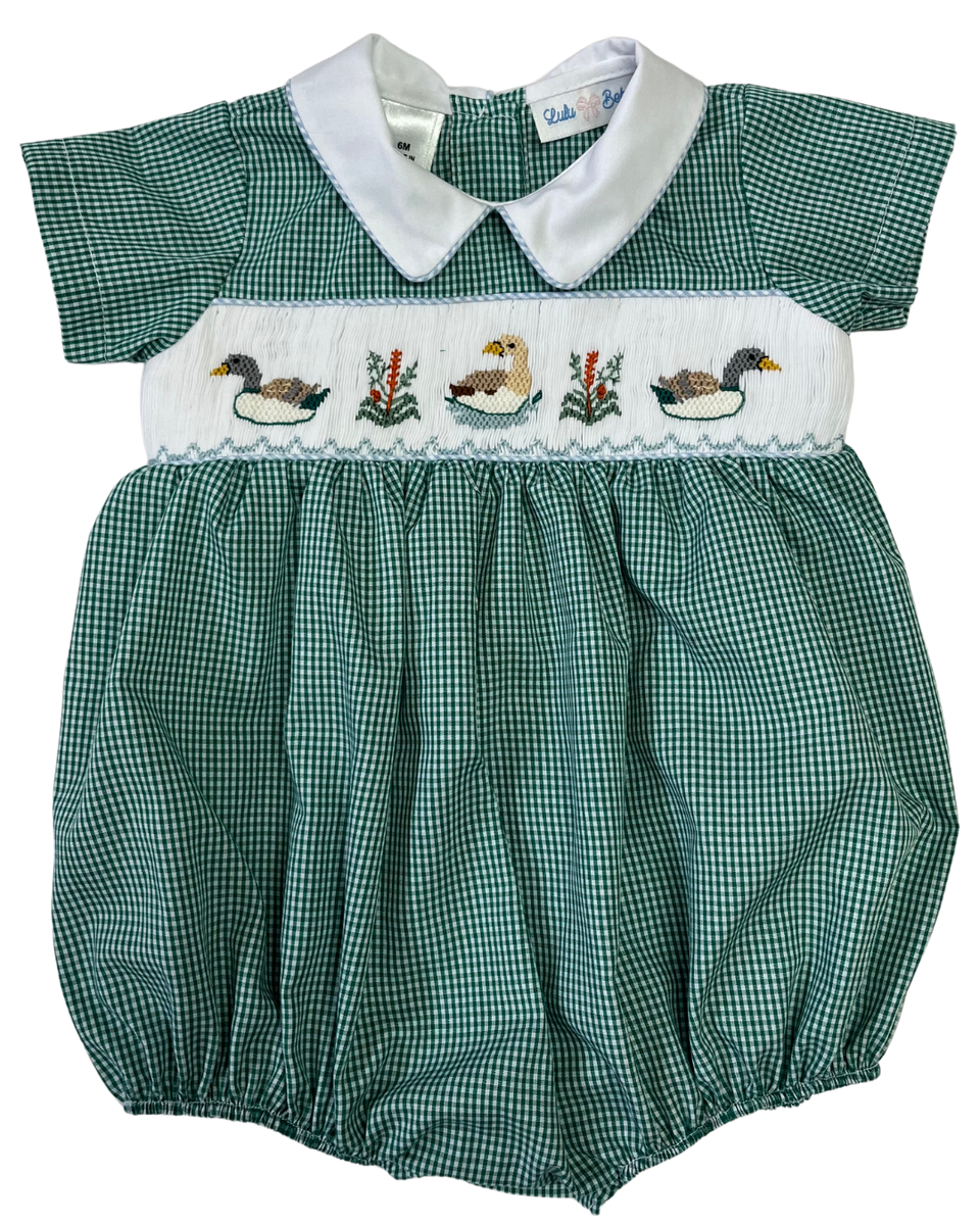 DUCK MALLARD SMOCKED BOY BUBBLE – MiMi Kids