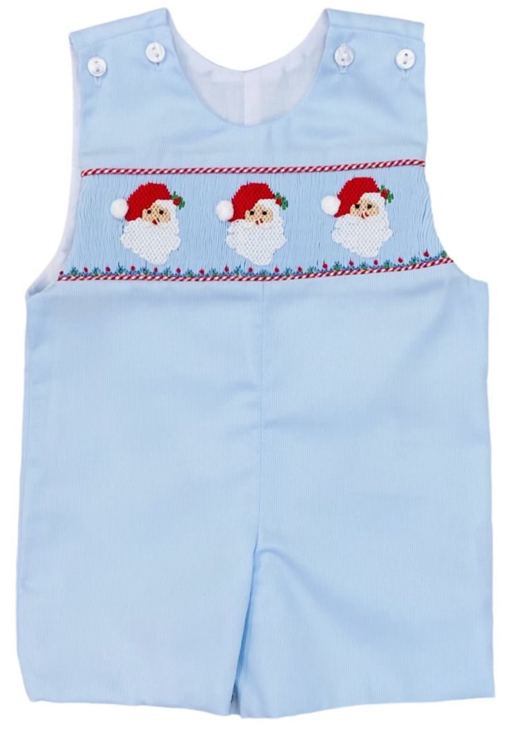 LULU BEBE BOYS SBLUE SMOCKED SANTA CLAUS JON JON – MiMi Kids