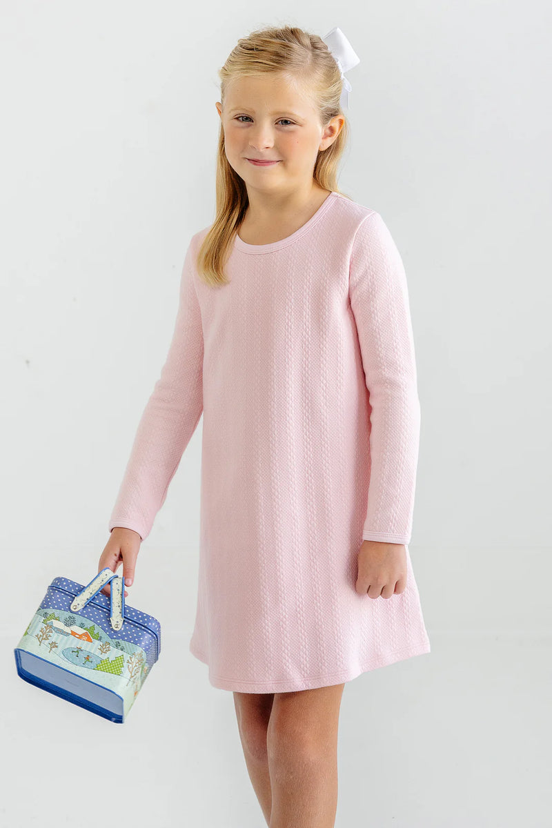 LONG SLEEVE POLLY PLAY DRESS (QUILTED) - PALM BEACH PINK – MiMi Kids