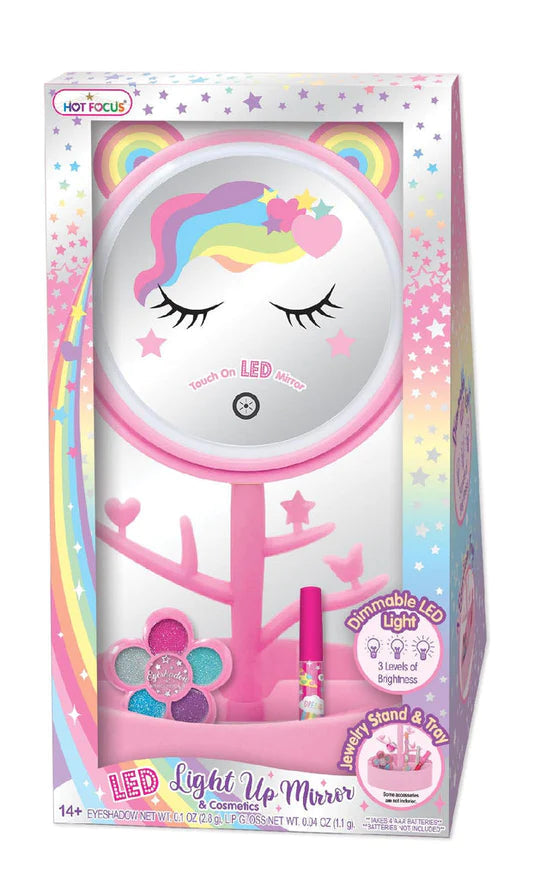 RAINBOW UNICORN LED LIGHT UP MIRROR AND COSMETICS – MiMi Kids