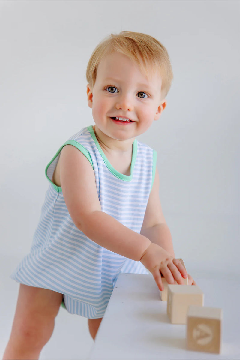 PATTON PLAY BUBBLE TURKS TEAL STRIPE WITH TURKS TEAL – MiMi Kids