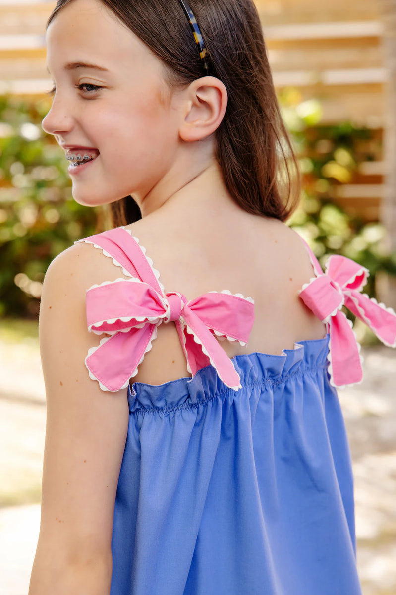 LAINEY'S LITTLE DRESS BARBADOS BLUE WITH HAMPTONS HOT PINK AND WORTH A ...