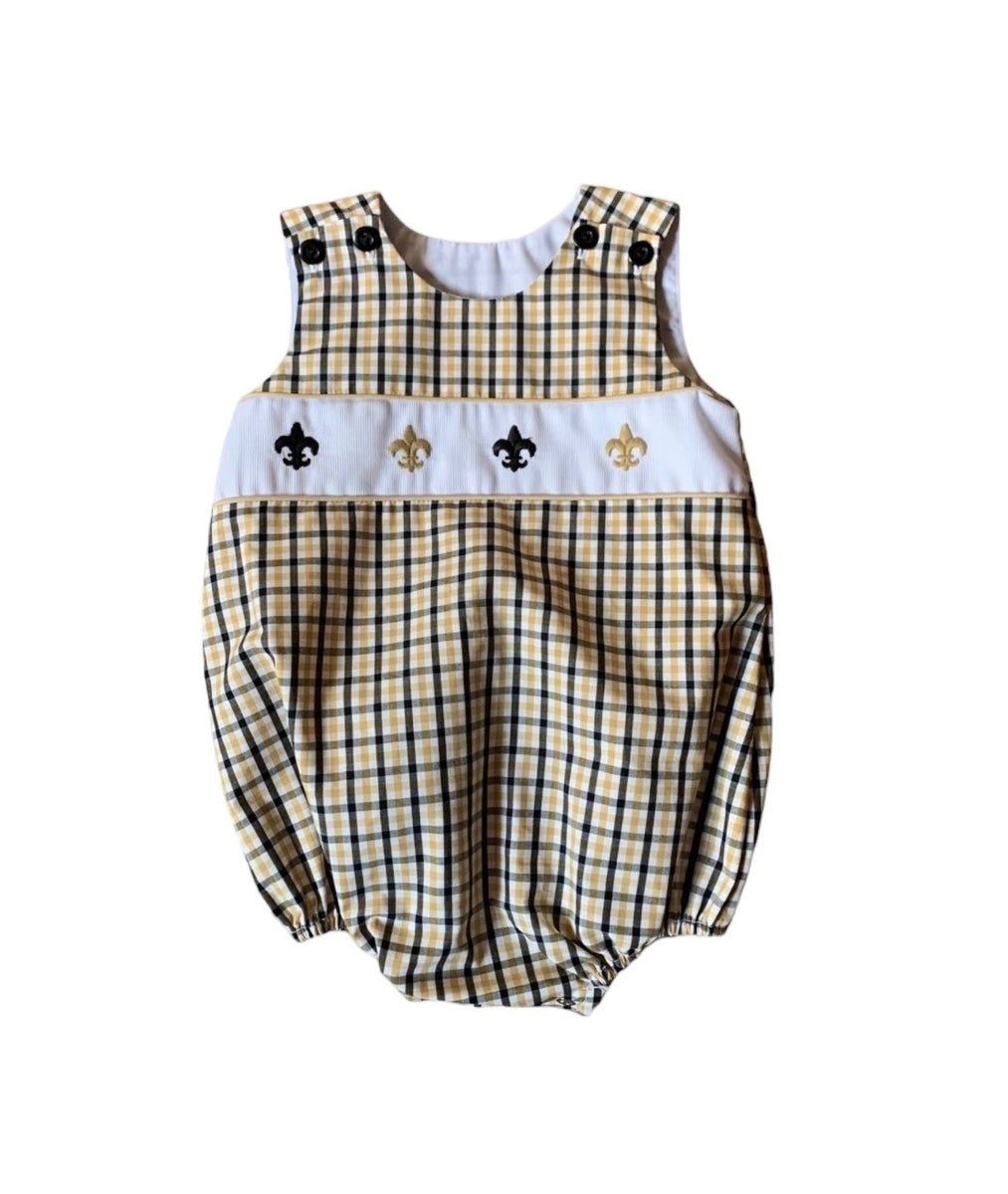 LULU BEBE FLEUR DE LIS EMBROIDERED BOY BUBBLE – MiMi Kids