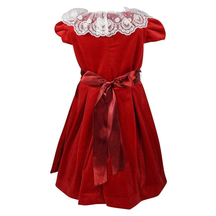 LULI & ME DELUXE VELVET DRESS WITH LACE – MiMi Kids